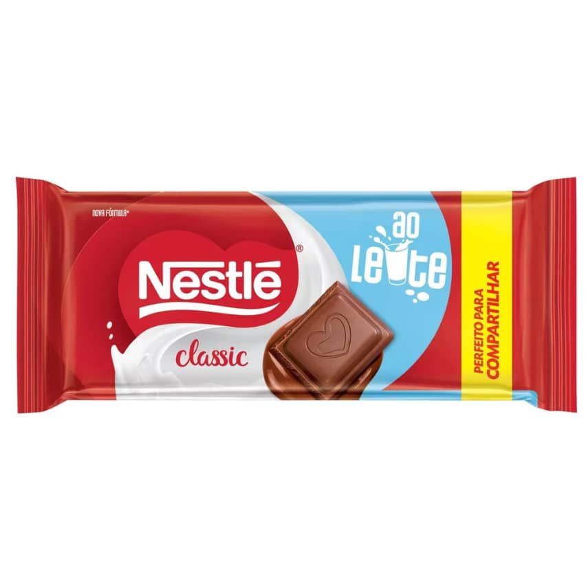 Barra de Chocolate Nestle Classic Choc ao Leite 150g - Mercadoce - Doces, Confeitaria e Embalagem