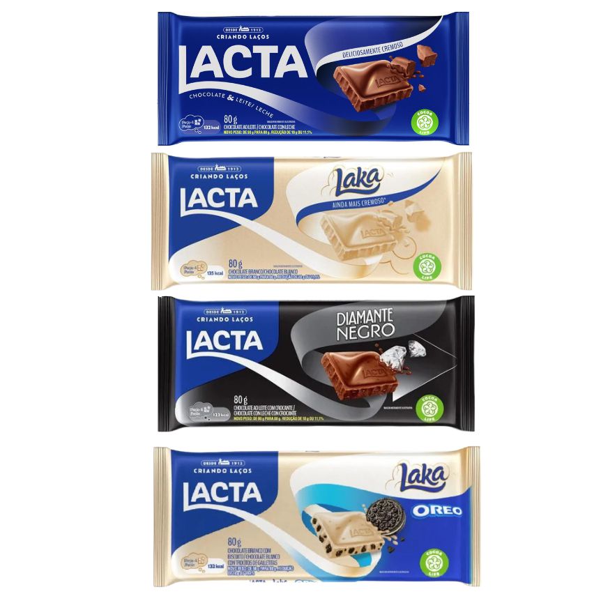 Kit 4 Barras Chocolate Lacta Sabores Sortidos | Compre na Mercadoce - Mercadoce - Doces ...