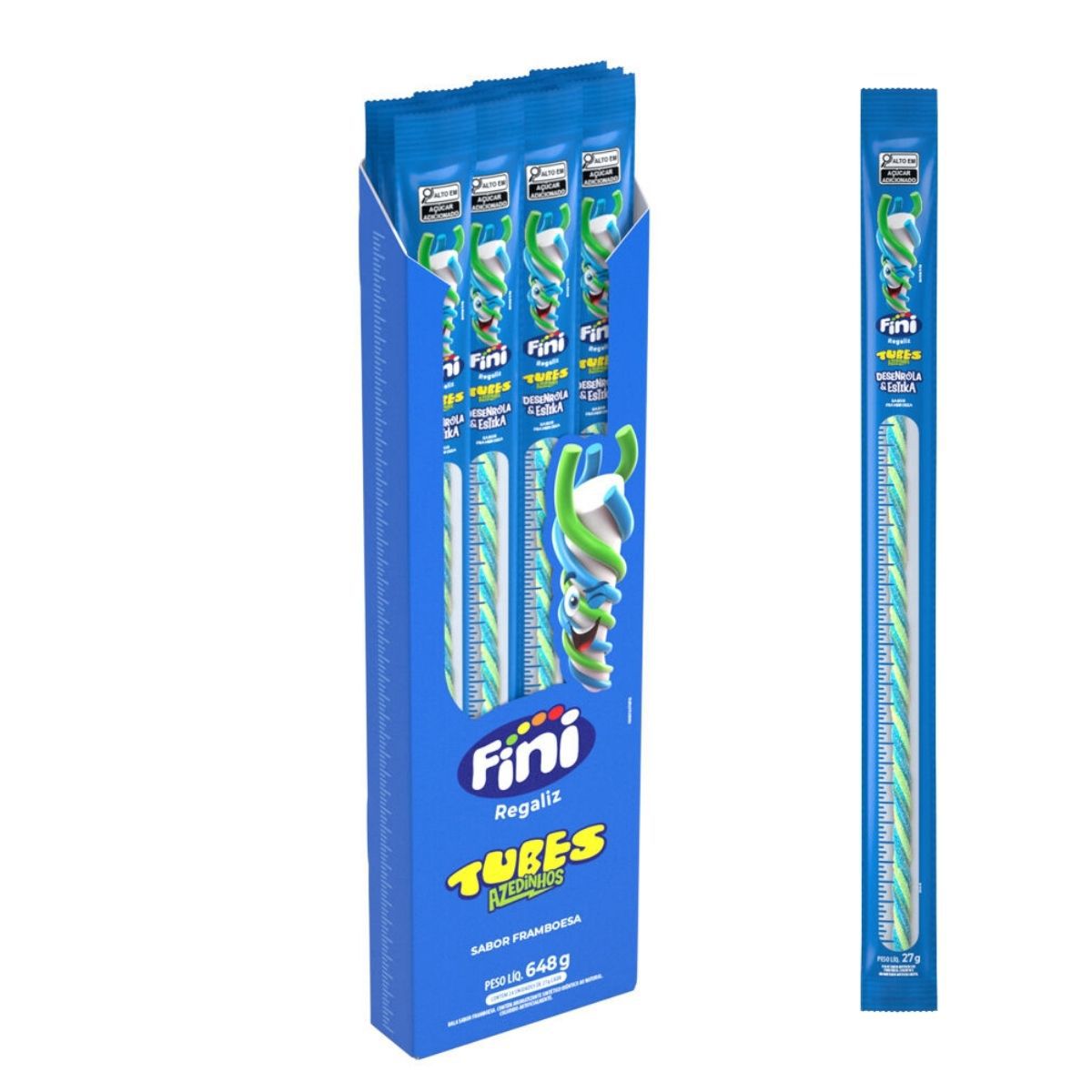 Bala Fini Tubes | Desenrola e estika | 24 unidades de 27g | Fini ...