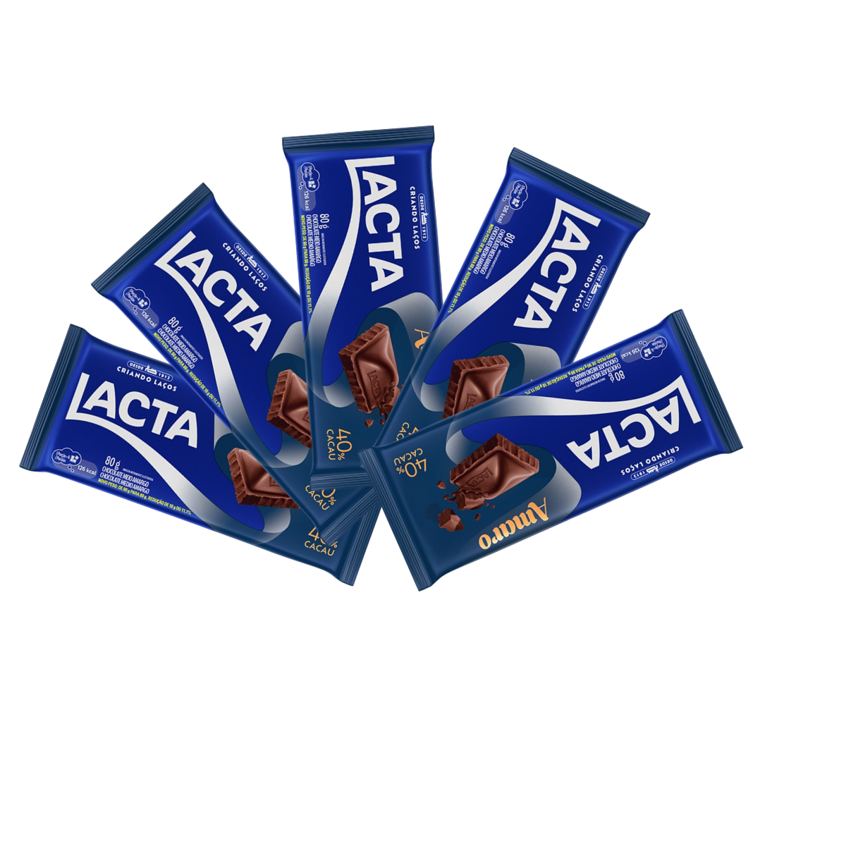 Kit 5 Barras de Chocolate Lacta 80g - Escolha Seus Sabores Favoritos ...