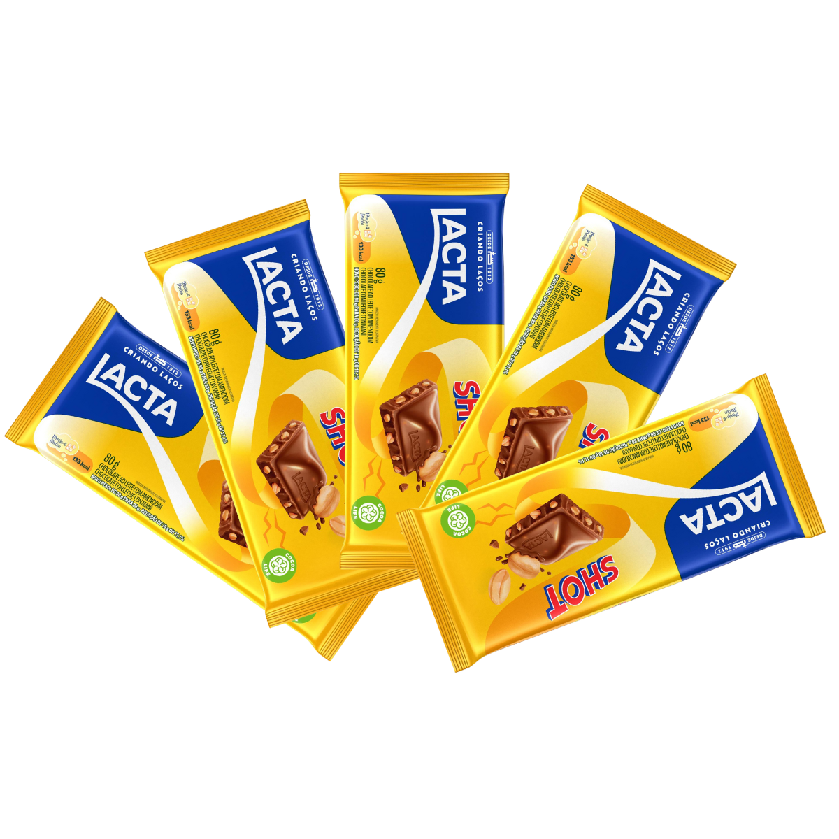 Kit 5 Barras de Chocolate Lacta 80g - Escolha Seus Sabores Favoritos ...