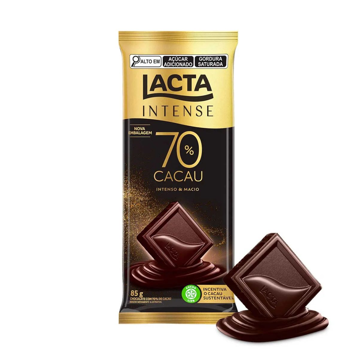 Compre aqui Barra de Chocolate Intense 70% Cacau Lacta 85g - Mercadoce - Doces, Confeitaria e ...