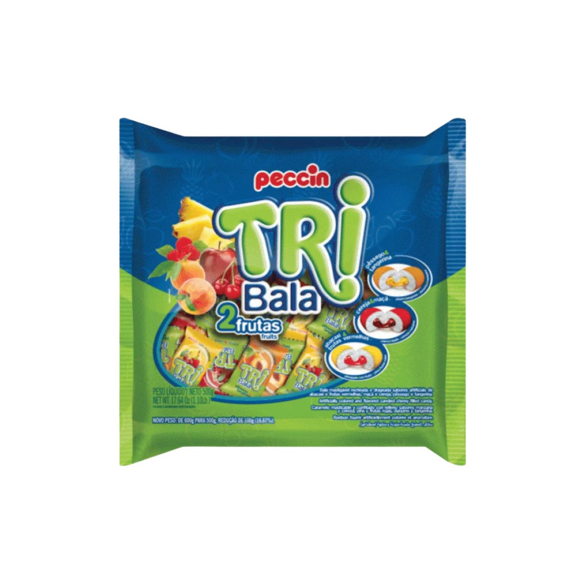 Kit 3 Pacotes de Bala Tribala 500g Peccin – Sabor e Diversão em Cada M ...