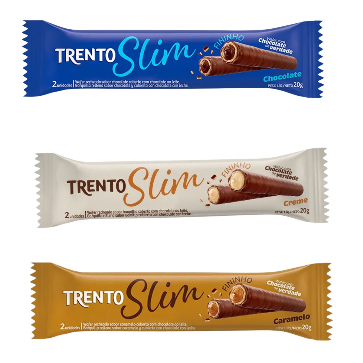 Trento Slim Peccin - Chocolate Wafer 16 Unidades de 20g - Mercadoce ...