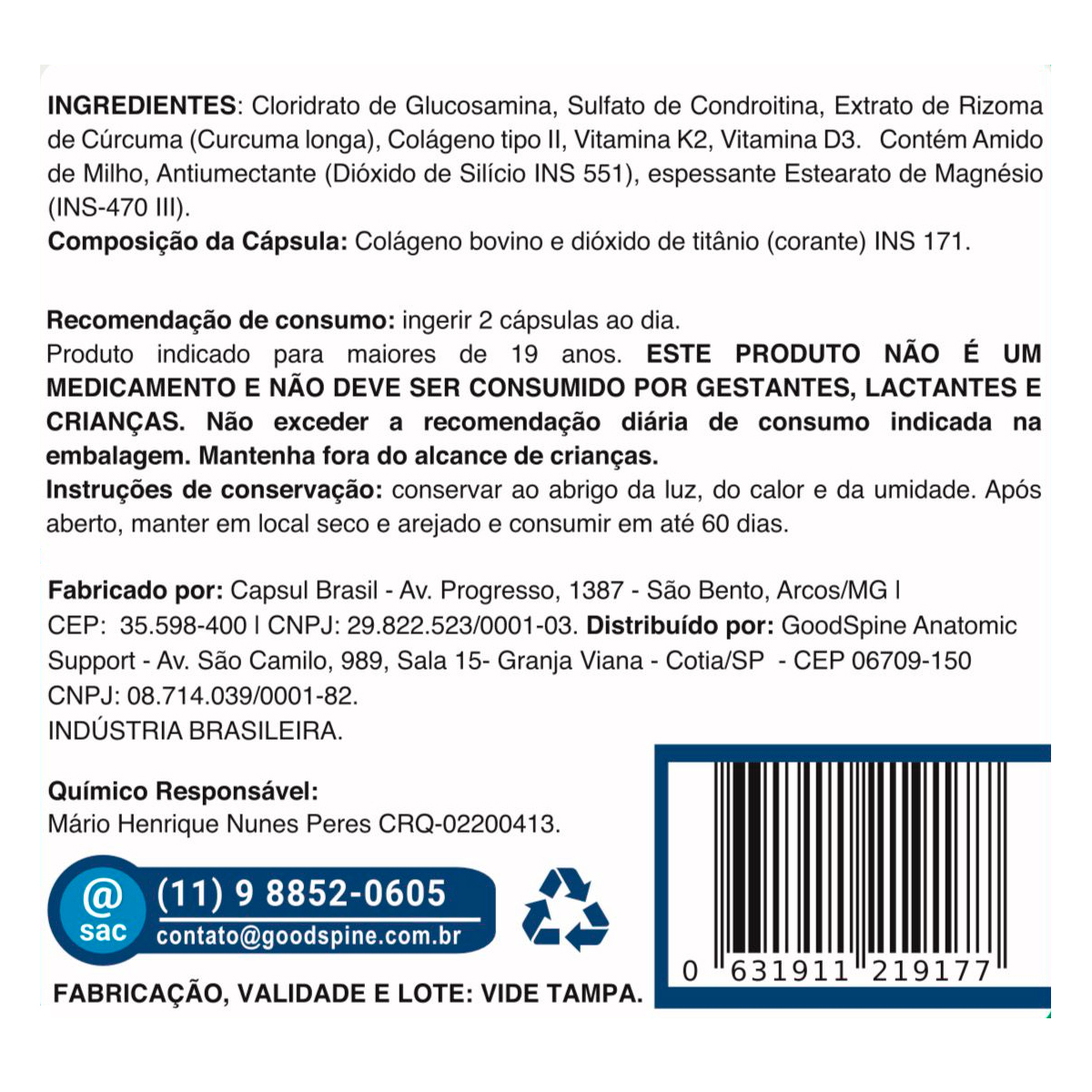 SpineFlex Colágeno Tipo 2, Condroitina Glucosamina 500 mg 60 Cápsula ...