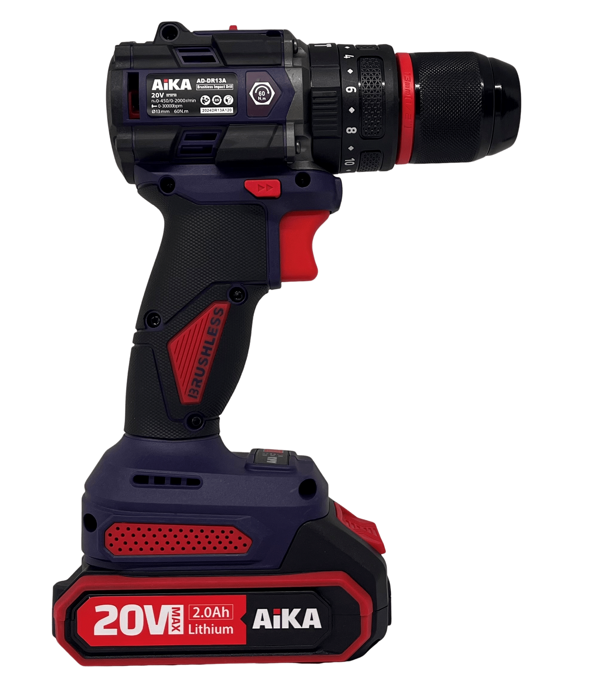 Furadeira e Parafusadeira com impacto Aika 1/2 Pol. 20v - AD-DR13A (PRODUTO ORIGINAL) - Rotofer