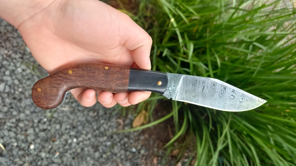 Canivete 4,5 polegadas em Aço Damasco, artesanal, feita à mão - Casa ...