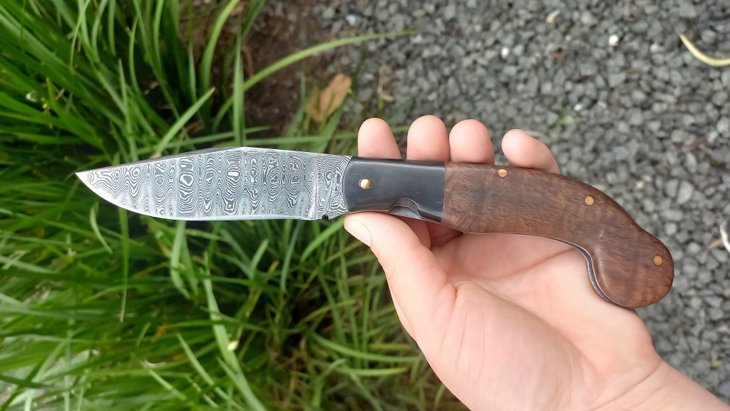 Canivete 4,5 polegadas em Aço Damasco, artesanal, feita à mão - Casa ...