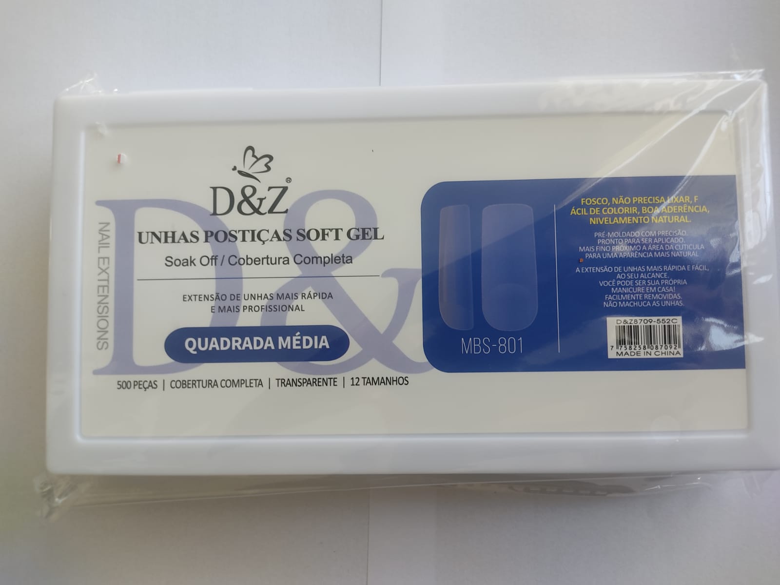 Soft gel - D&Z 500 unidades/12 tamanhos - Harumi Pedrarias