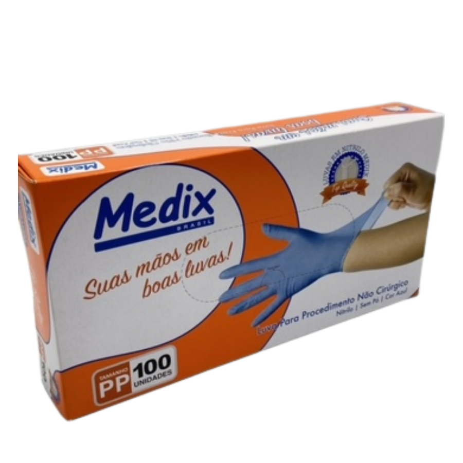 LUVA NITRILICA MEDIX AZUL 100UN CA 44951 - ARMAZEM DO EPI | EPI | FERRAMENTAS | ACESSÓRIOS