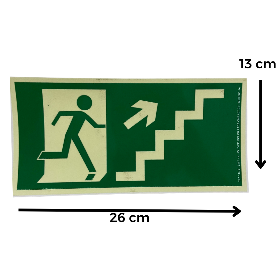 Placa De Segurança Escada Subida A Direita 13 X 26 - ARMAZEM DO EPI ...