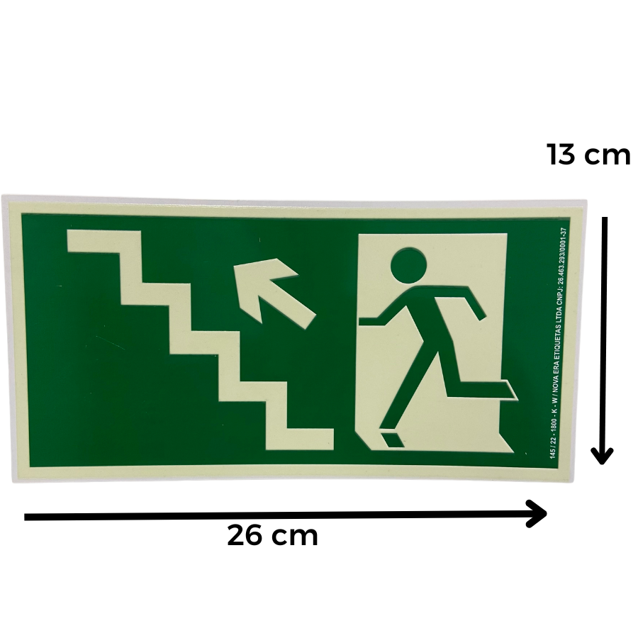 Placa De Segurança Escada Subida A Esquerda 13 X 26 - ARMAZEM DO EPI ...