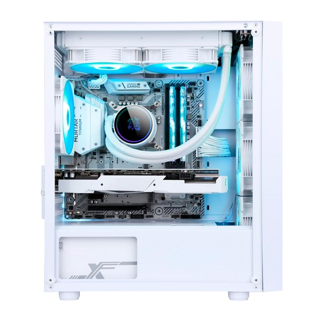 GABINETE GAMER LIKETEC ORBITAL SNOW MINI TOWER RGB M-ATX LATERAL EM ...