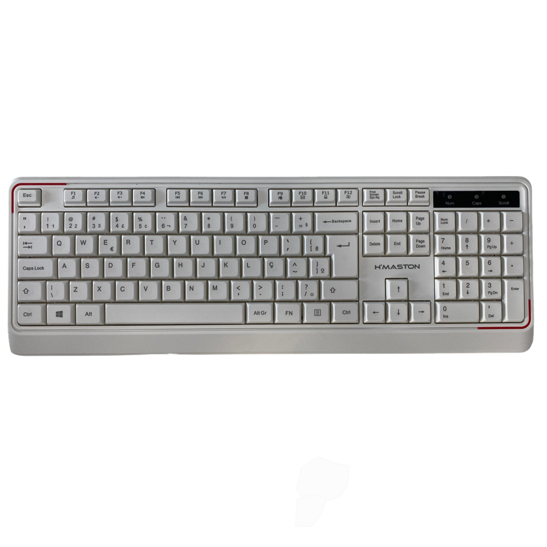 KIT TECLADO E MOUSE OFFICE SEM FIO H'MASTON KB824 BRANCO - PC Gamer em ...