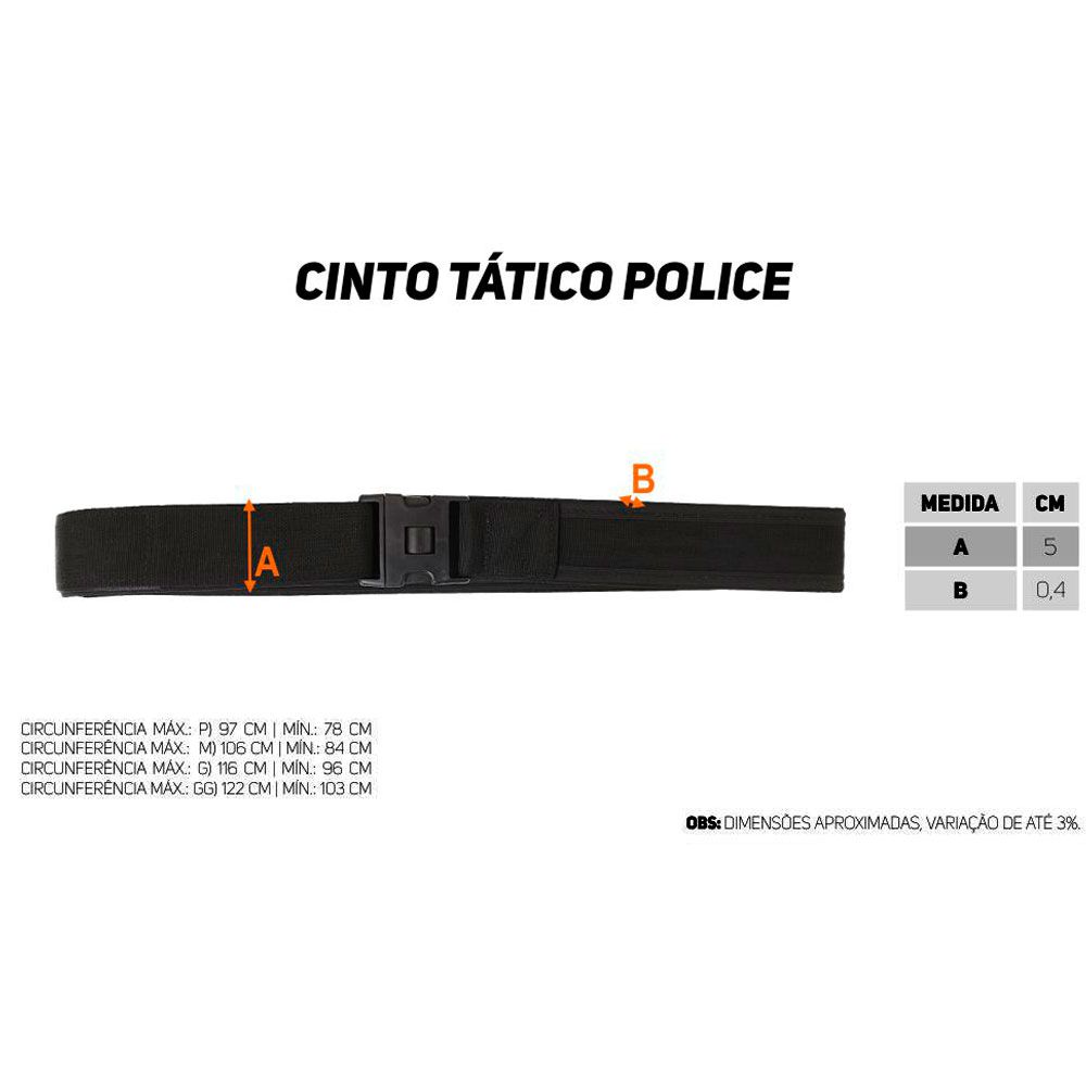Cinto Tático Police | Cintos - Atack Militar | Tactical Wear