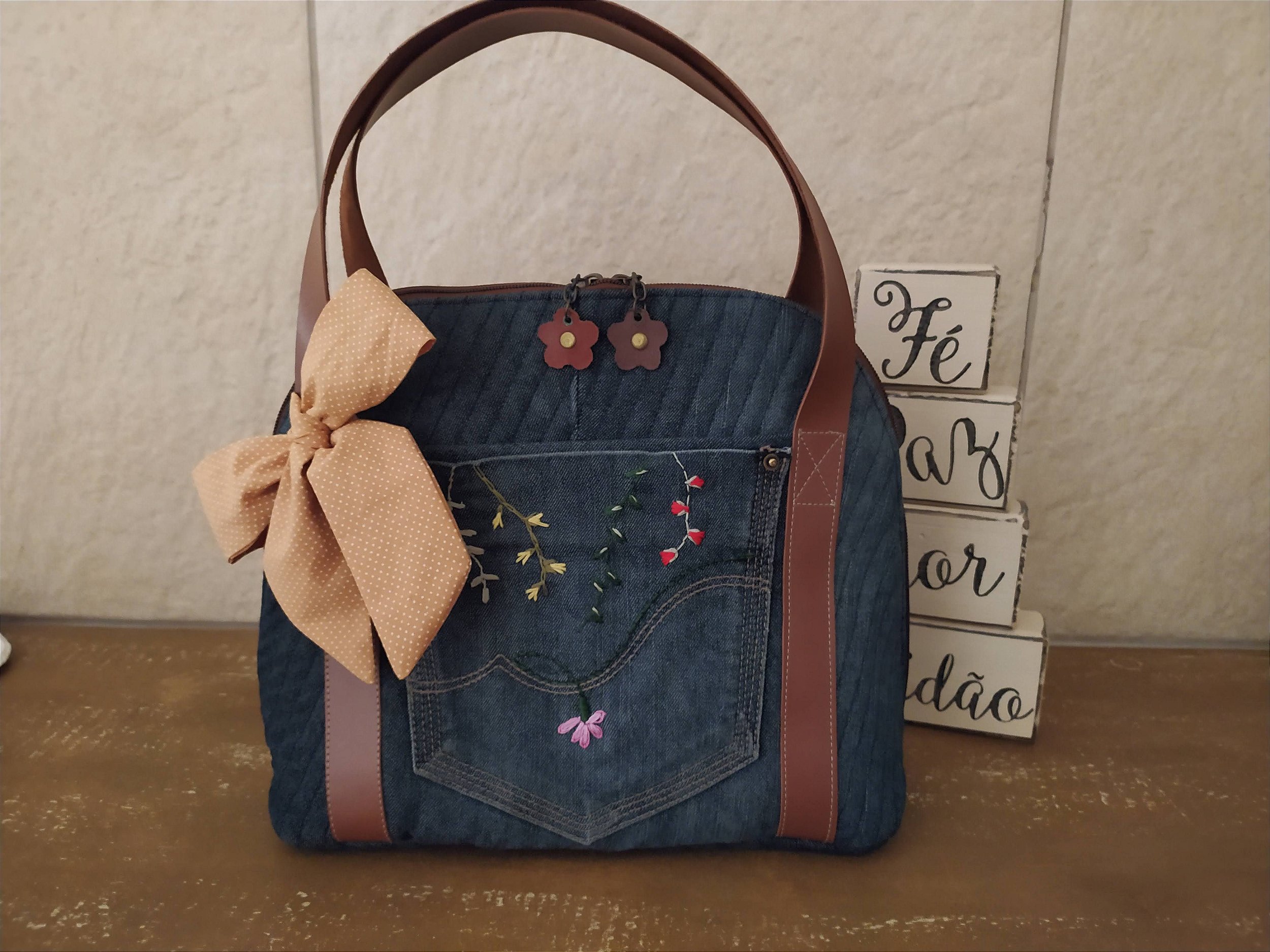 [PROJETO] MÃES - Bolsa Mamy em Jeans - Artes no Reino - Elaine Redhd