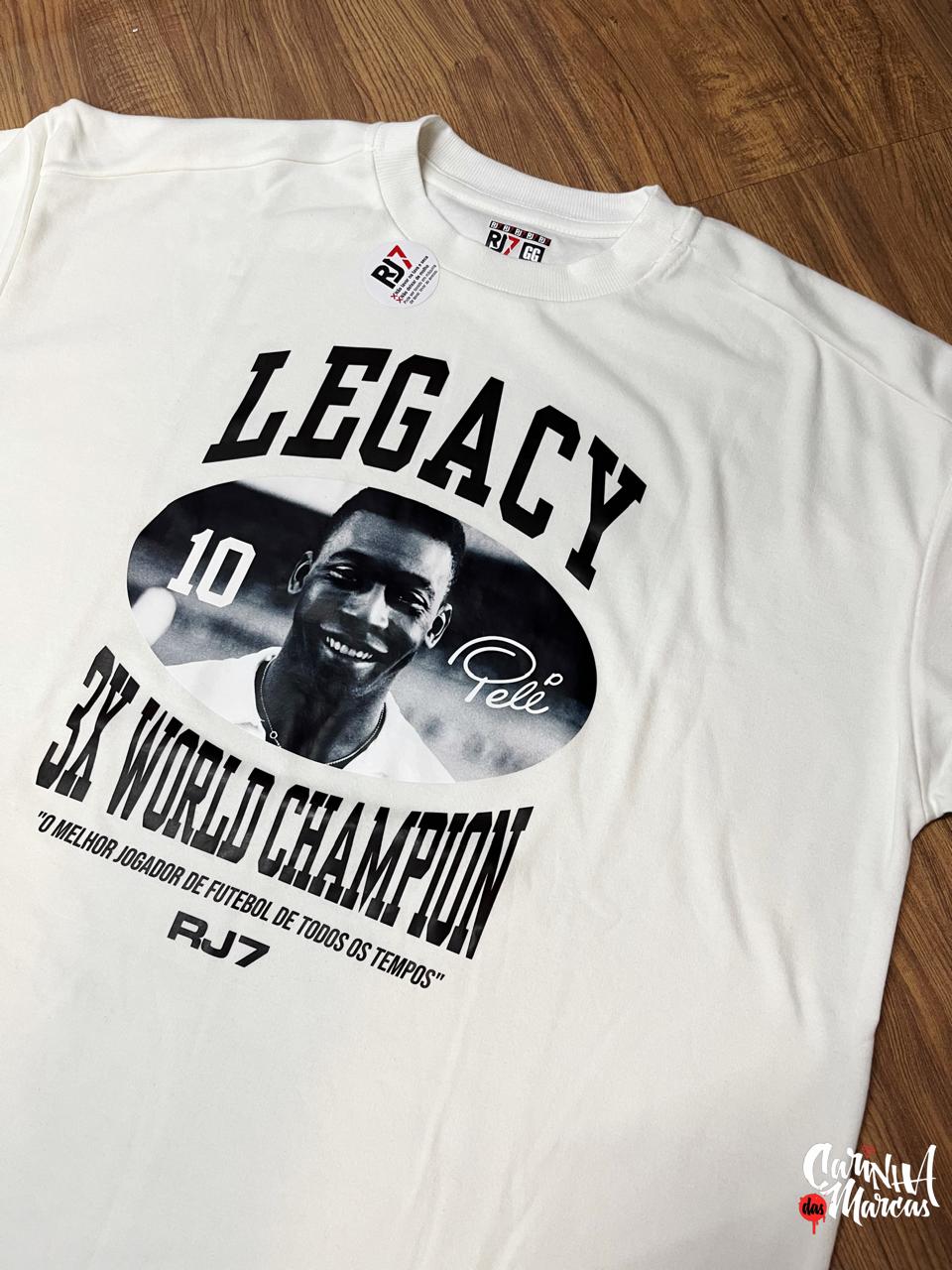 Camiseta RJ7 Masculina Suedine Pelé- Branca - CARINHA DAS MARCAS