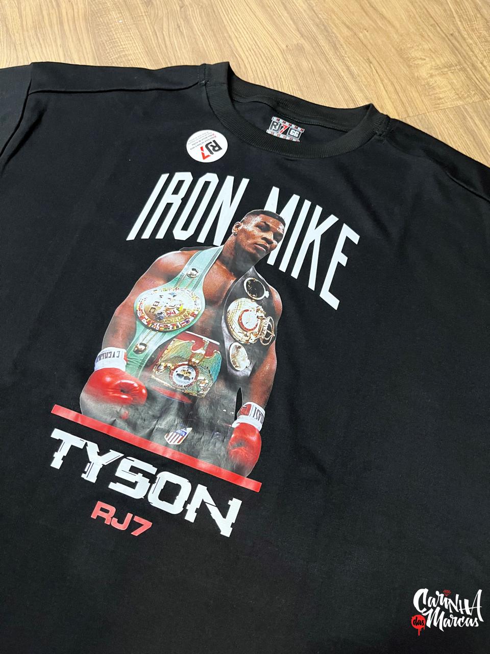 Camiseta RJ7 Masculina Suedine Mike Tyson- Preta - CARINHA DAS MARCAS