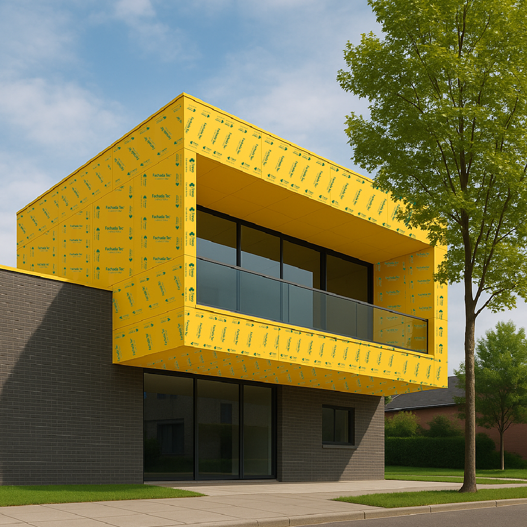 Fachada Tec - Chapa Externa da Trevo Drywall - Deville Kerr
