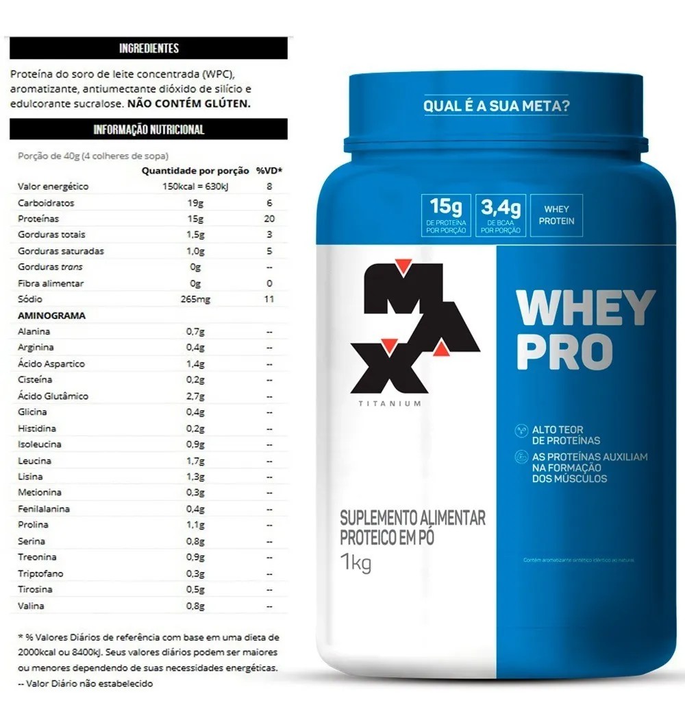 Whey Pro - Max Titanium - BH Suplementos