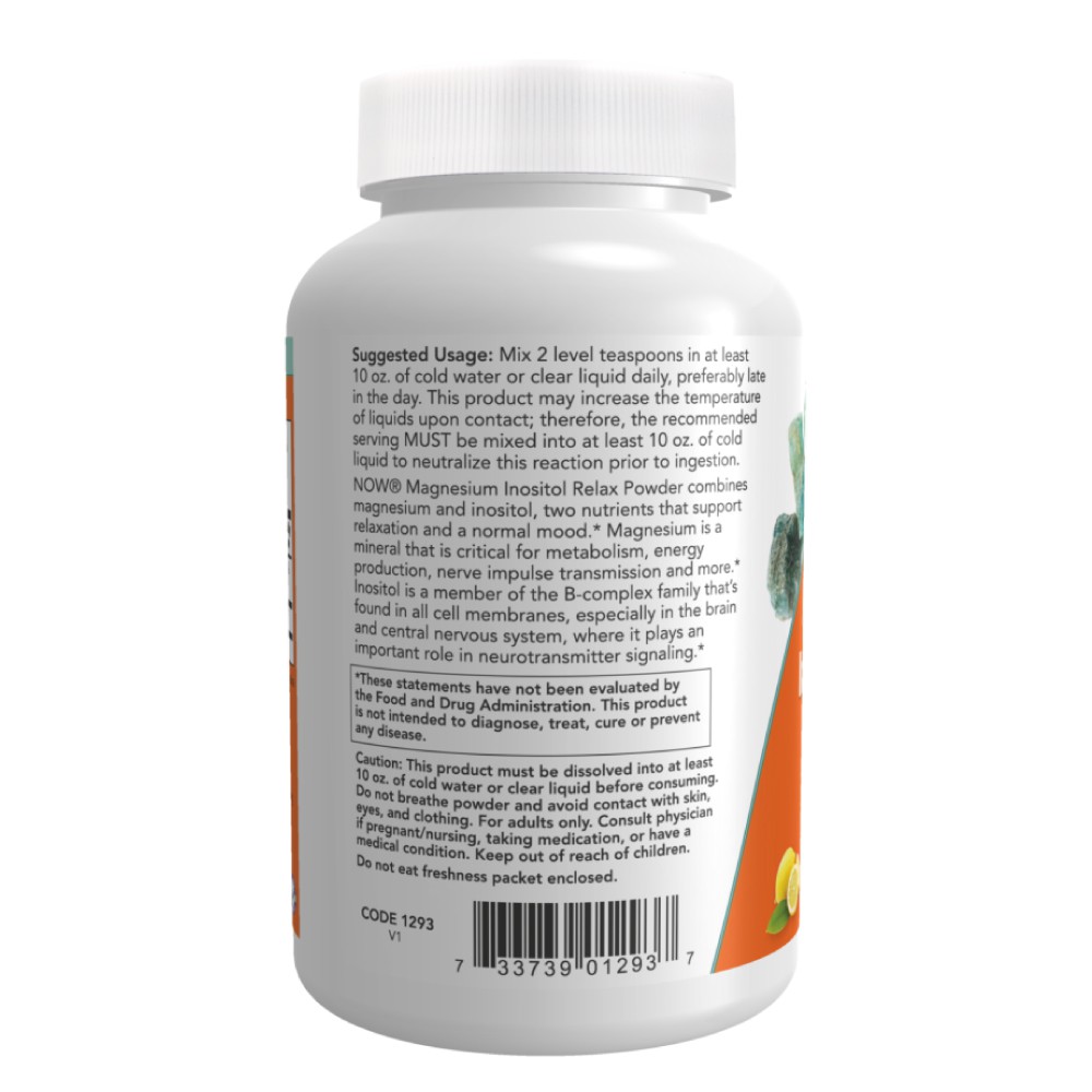 Magnésio Inositol Relax Powder 454g - Now Foods - BH Suplementos