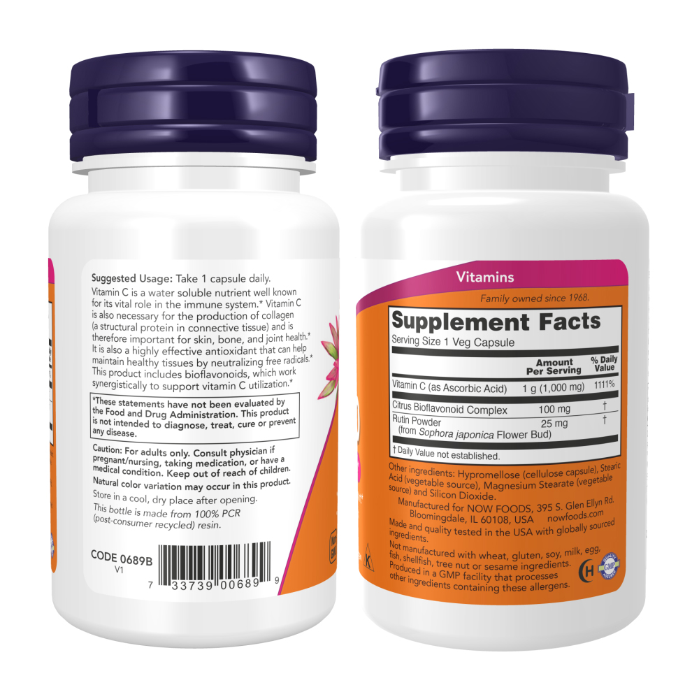 Vitamina C 1000mg - Now Foods - BH Suplementos