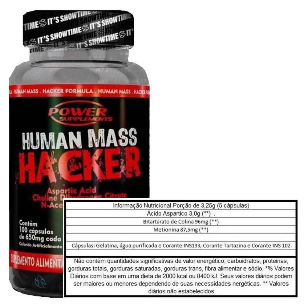Human Mass Hacker 120 Cápsulas - Power Supplements - BH Suplementos Human Mass Hacker 120 Cápsulas - Power Supplements - BH Suplementos