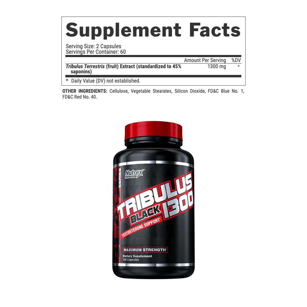 Tribulus Black 1300mg 120 Cápsulas - Nutrex - BH Suplementos