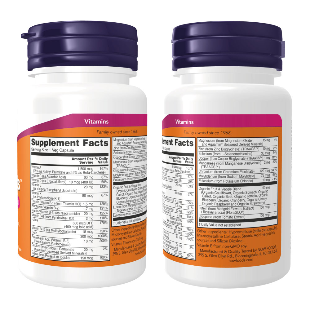 Multivitamínico DAILY VITS 30 Veg Cápsulas - Now Foods - BH Suplementos