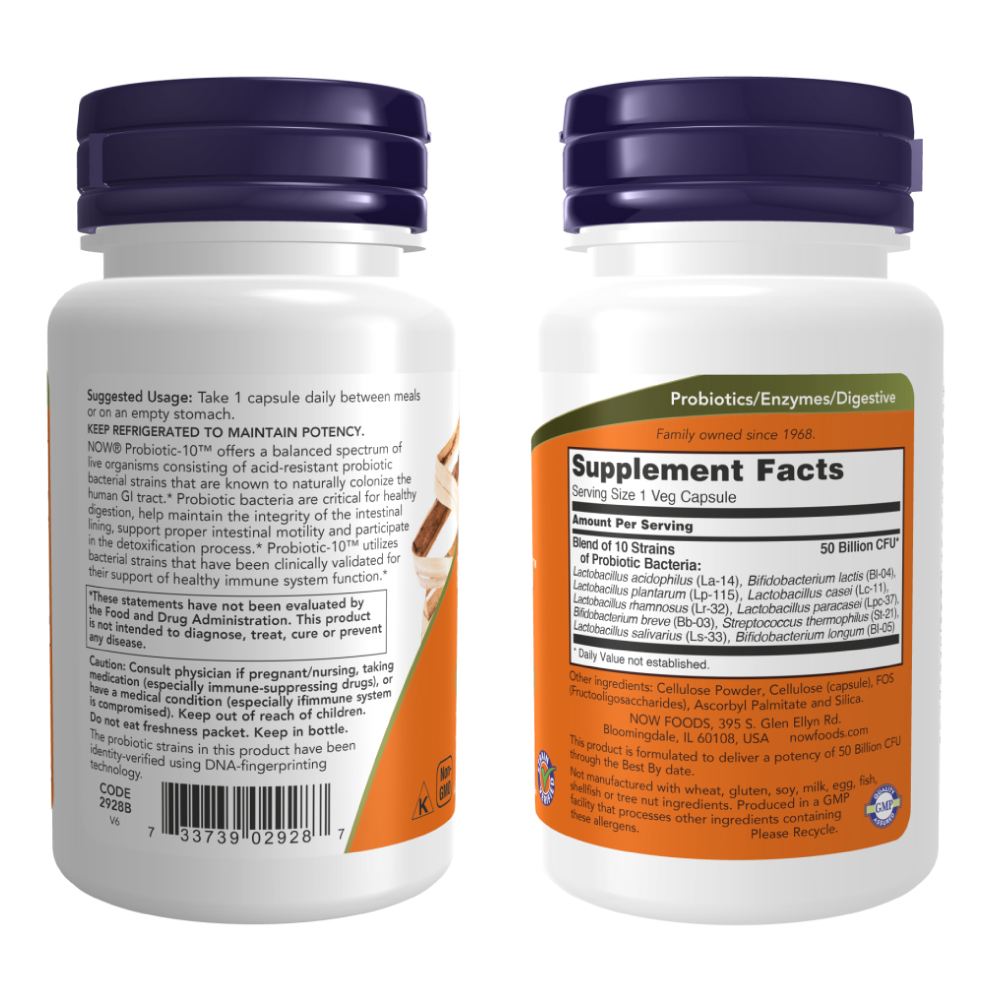 Probiótico 10-50 Bilhões 50 Veg Cápsulas - Now Foods - BH Suplementos Probiótico 10-50 Bilhões 50 Veg Cápsulas - Now Foods - BH Suplementos