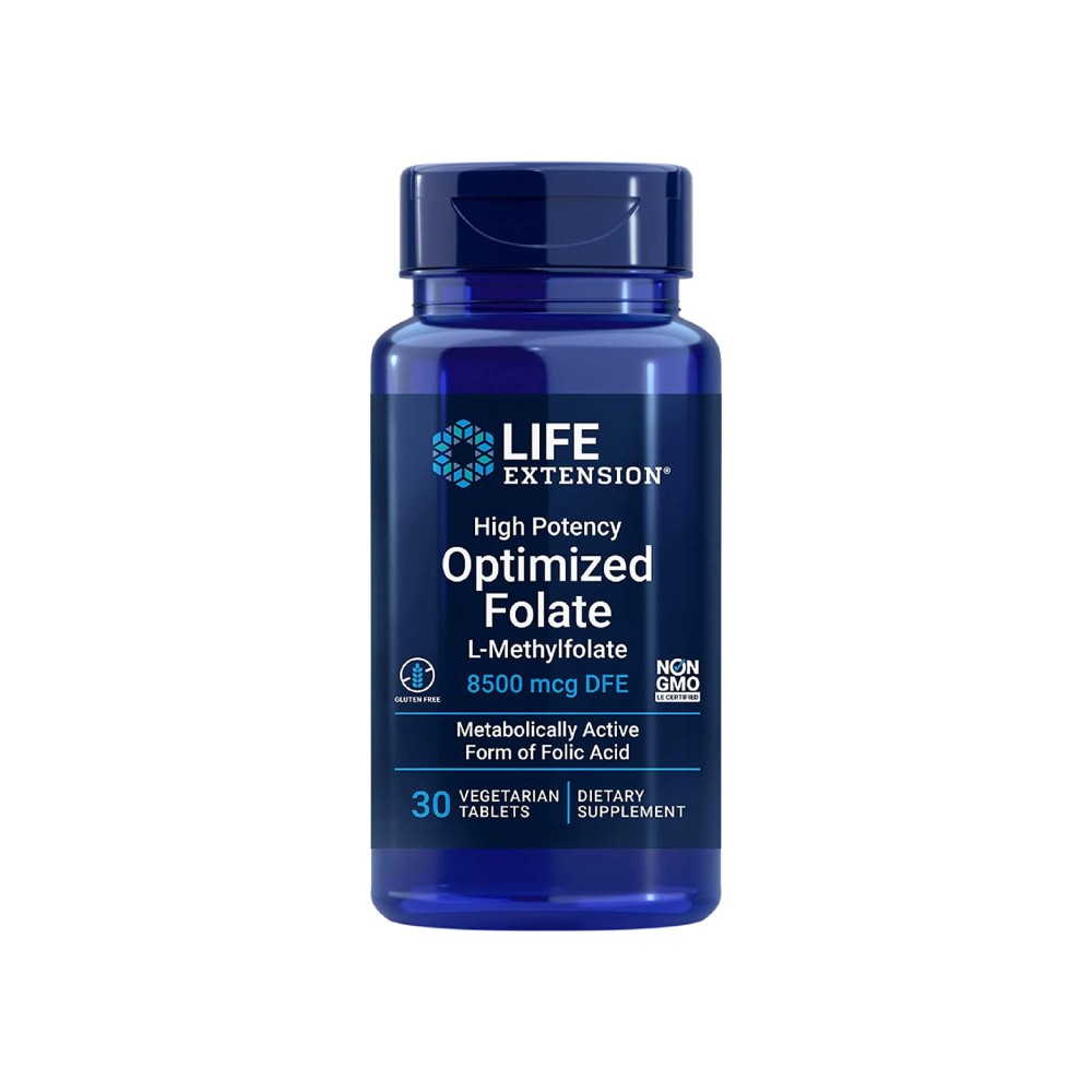Optimized Folate L-Methylfolate 8500mcg 30 Tabletes - Life Extension ...