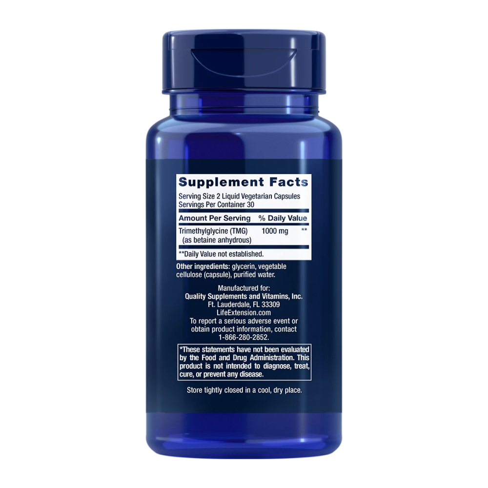 TMG 500mg 60 Cápsulas - Life Extension - BH Suplementos