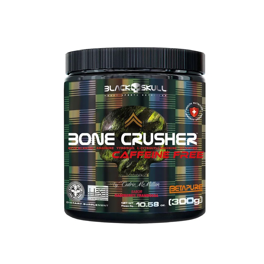 Bone Crusher Caffeine Free 300g - Black Skull - BH Suplementos