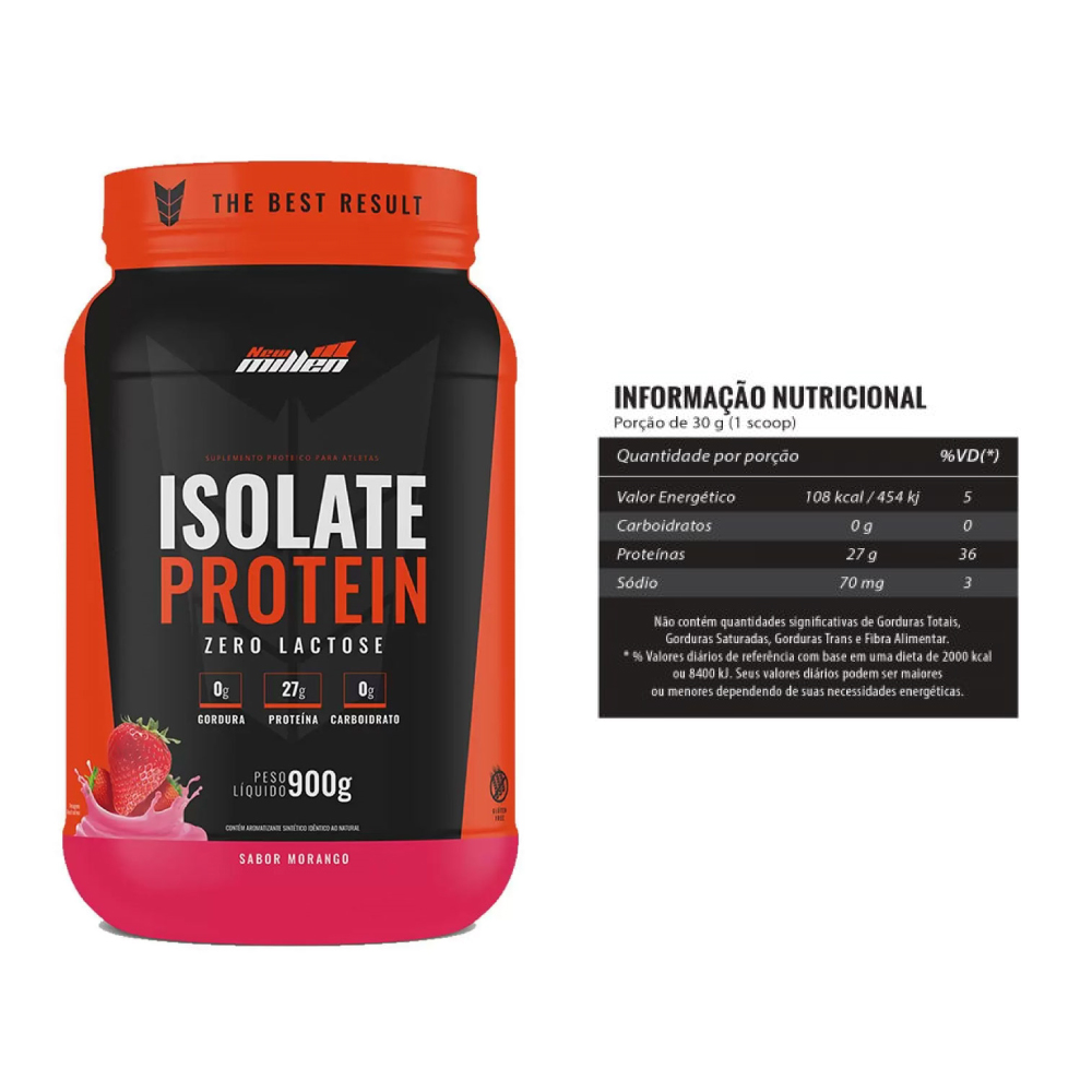 Isolate Protein Zero Lactose 900g - New Millen - BH Suplementos