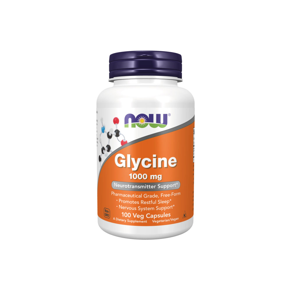 Glycine 1000mg (Glicina) 100 Veg Cápsulas - Now Foods - BH Suplementos