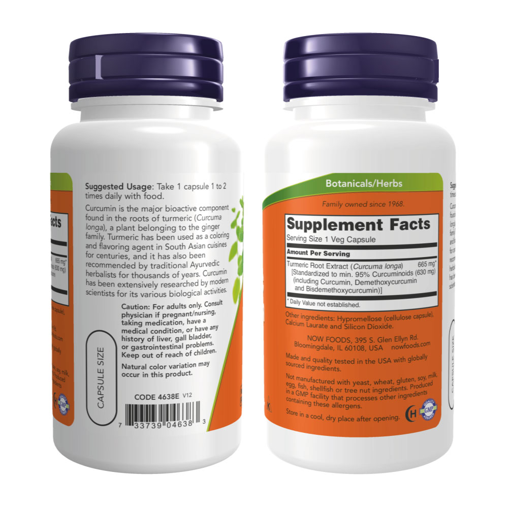 Turmeric Curcumin 60 Cápsulas - Now Foods - BH Suplementos