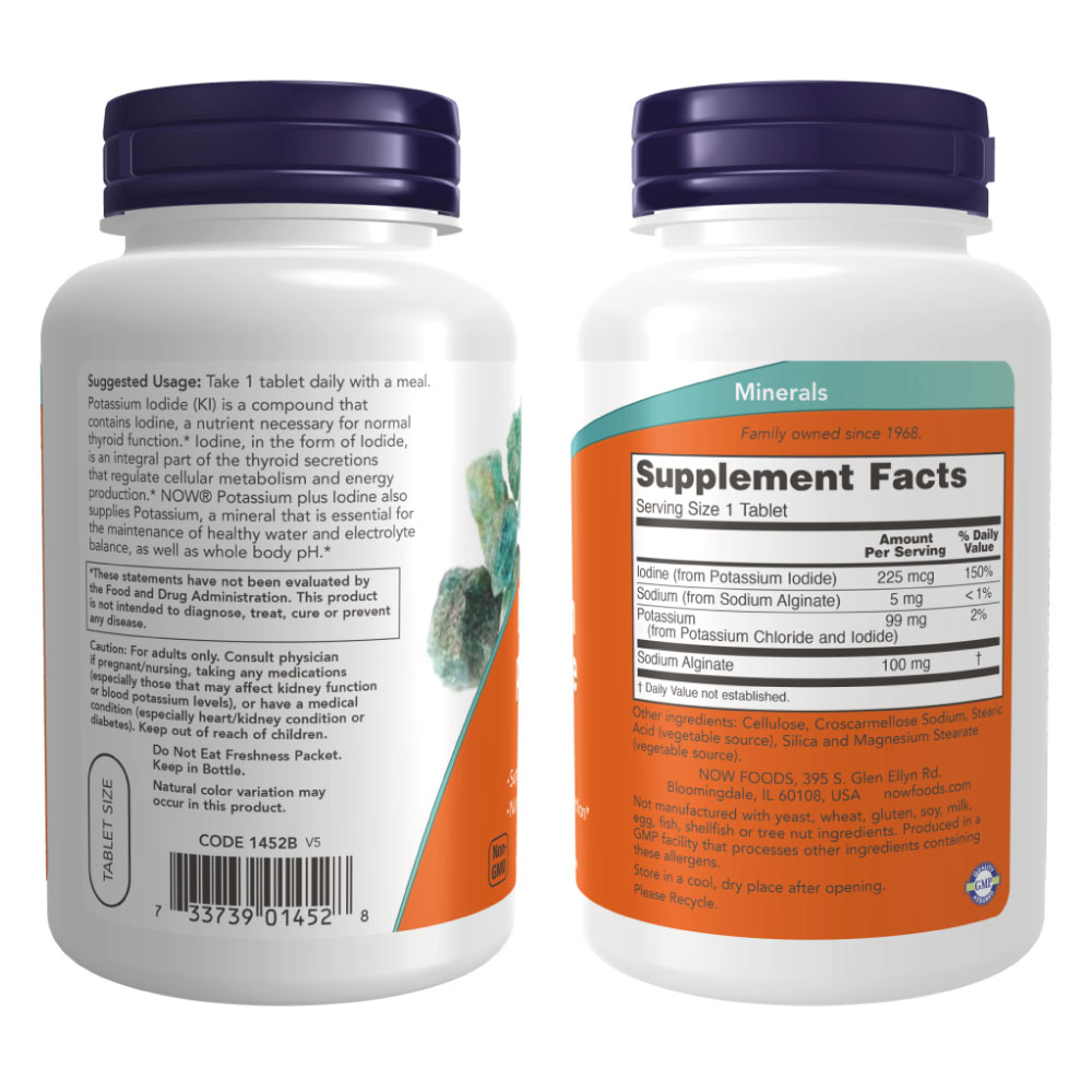 Potassium plus Iodine (Potássio e Iodo) 180 Tabletes - Now Foods - BH ...