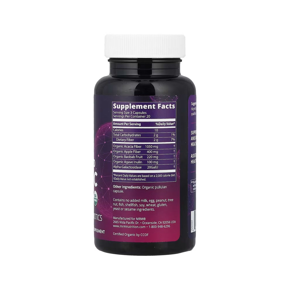 Whole Food Organic Fiber 60 Veg Cápsulas - MRM - BH Suplementos