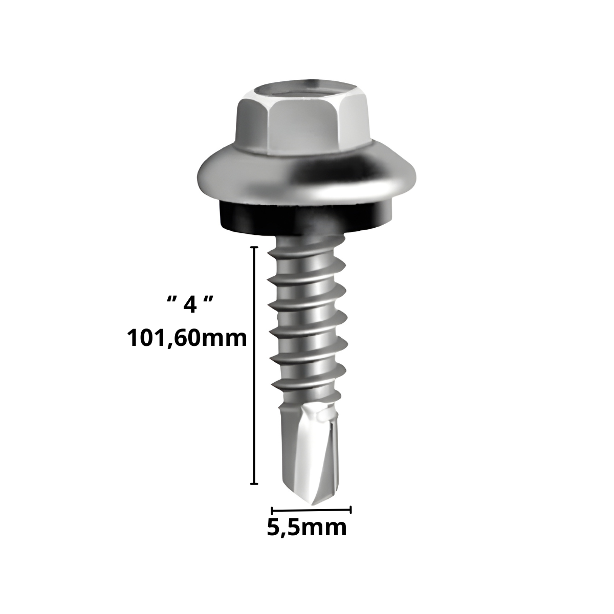 Parafuso Sextavado Auto Brocante C/ Arruela de Vedação 5.5 X 4 Ferro ...