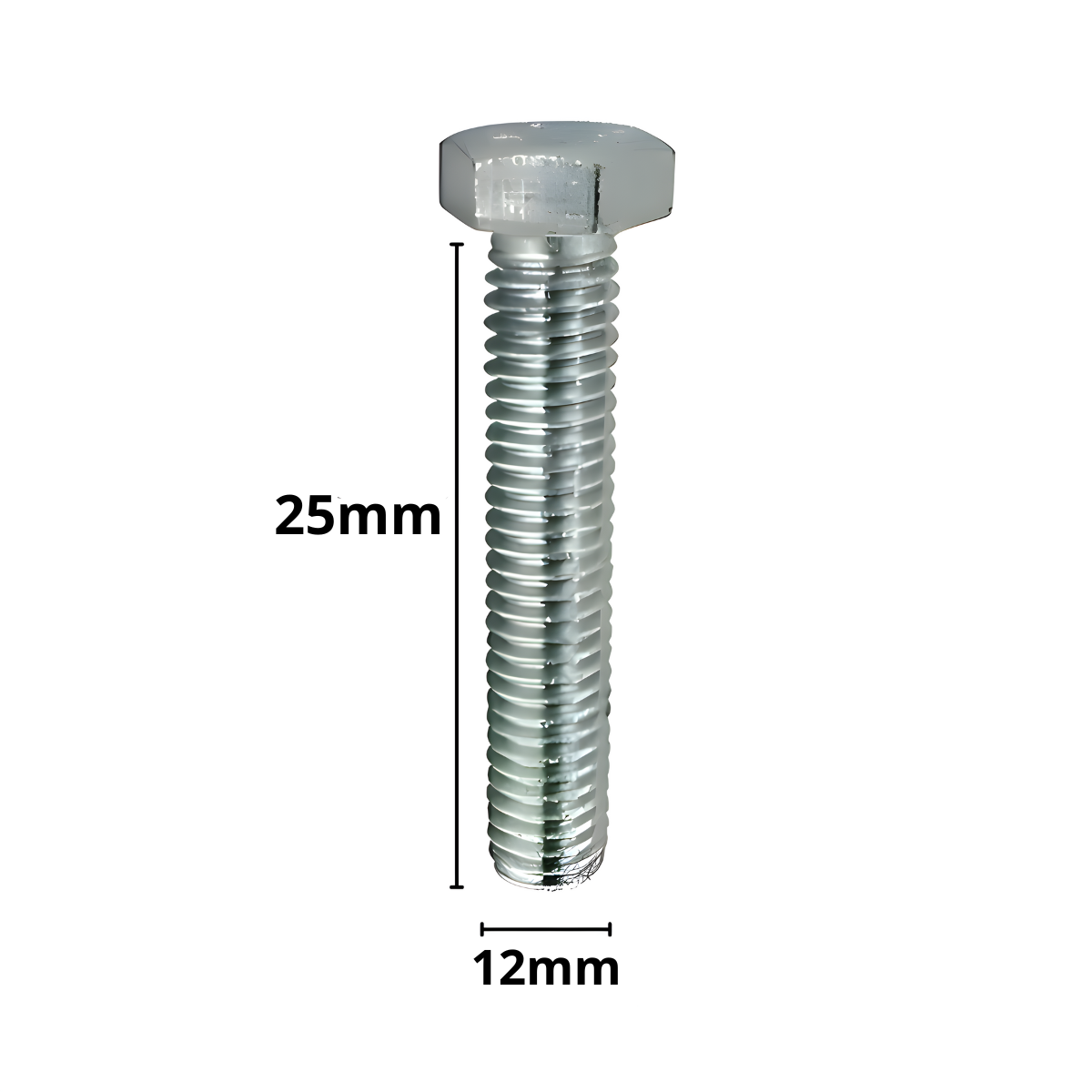 Parafuso Sextavado Rosca Inteira M12-1,75 X 25MA Ferro Zinco Branco ...