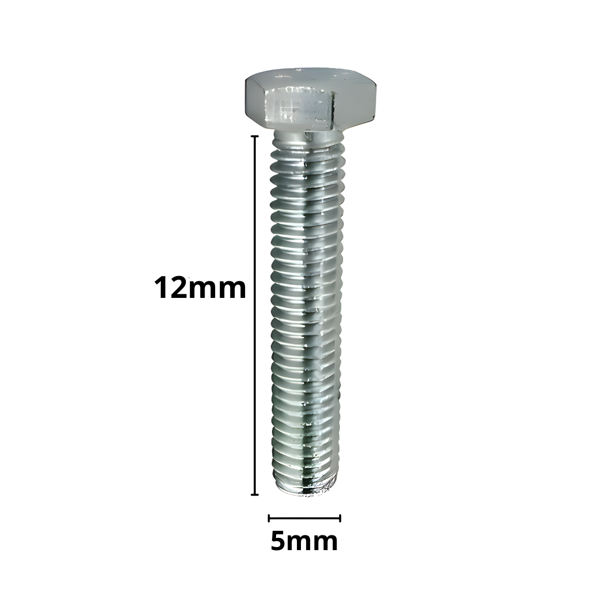 Parafuso Sextavado Rosca Inteira M5-0,80 X 12MA Ferro Zinco Branco ...