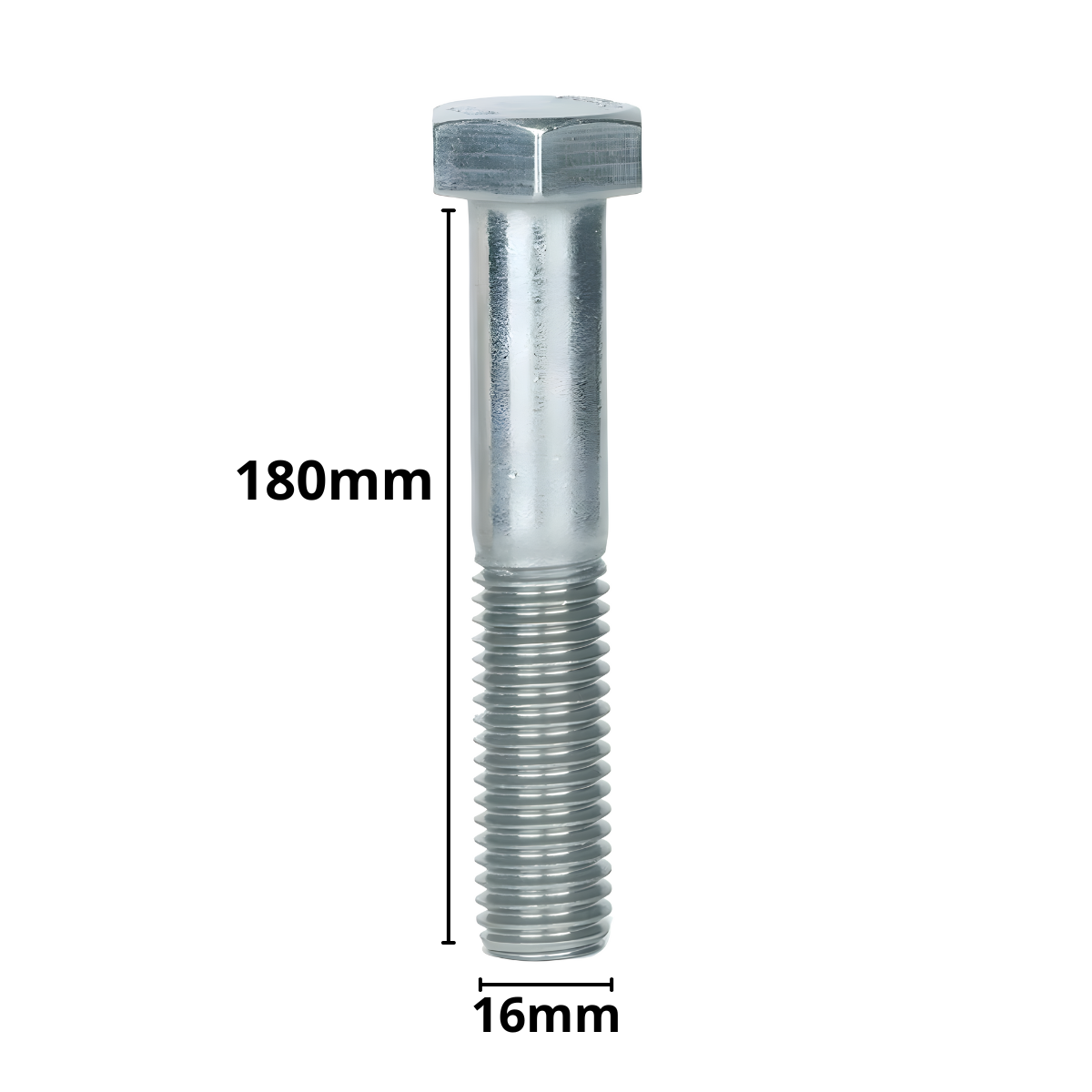 Parafuso Sextavado Rosca Parcial M16-2,00 X 180MA Ferro Zinco Branco ...