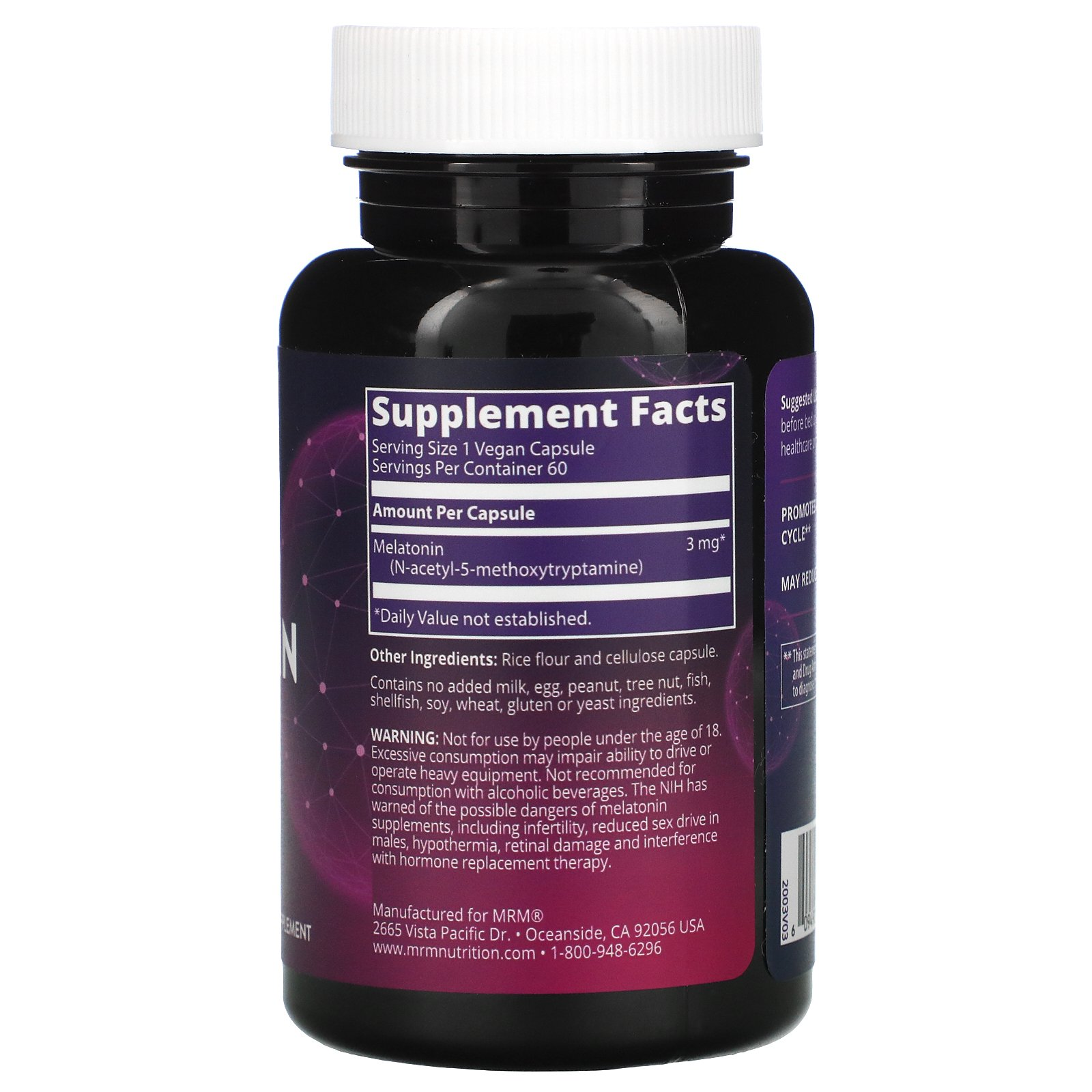Melatonina 3mg 60 cápsulas MRM - Tenha uma ótima noite de sono - Primo ...