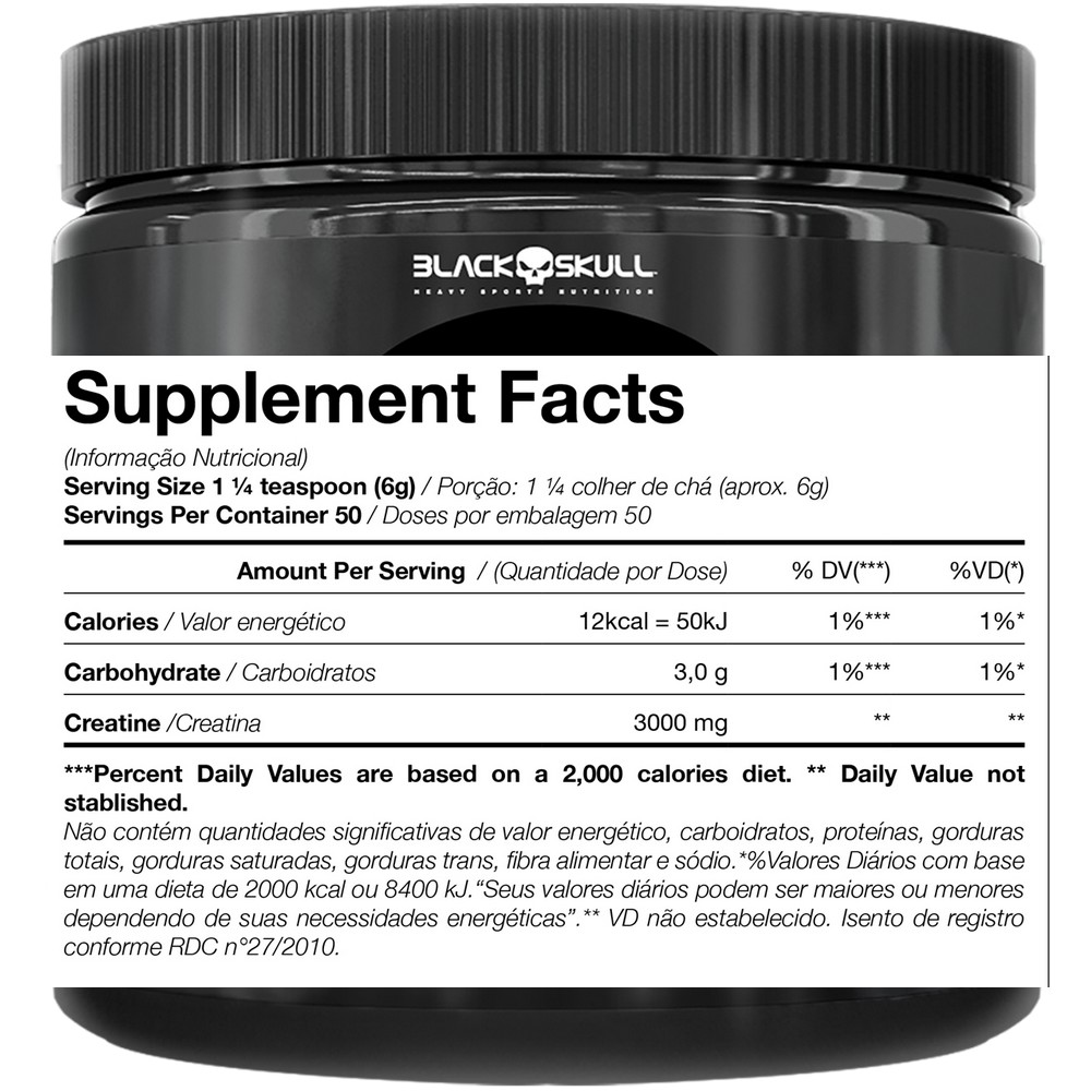 Potencialize seu Desempenho com a Creatina Turbo 300g Black Skull ...