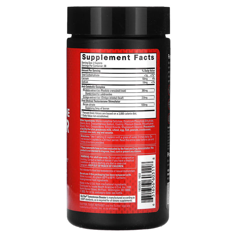 Testosterone Booster 60 Tabletes Six Star - Aumente sua testo - Primo ...