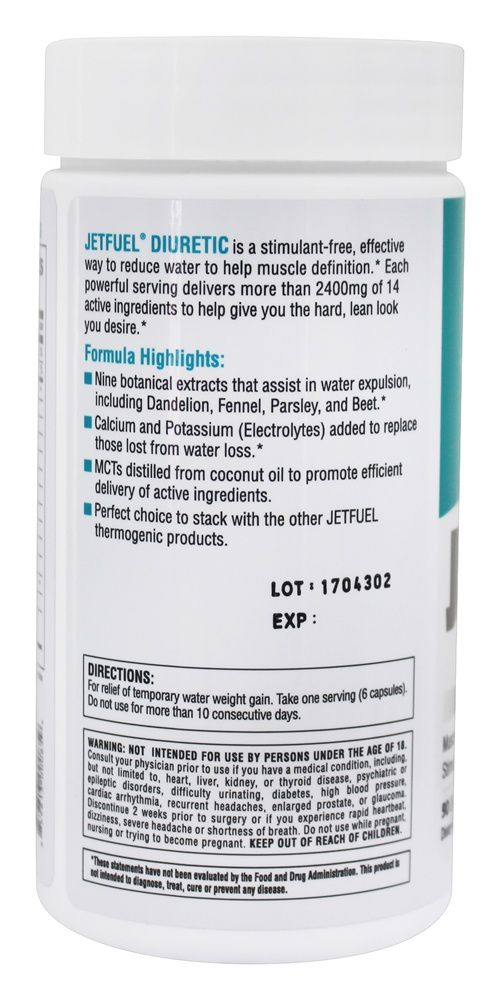 Jet Fuel Diuretic - 90 Cápsulas - GAT - Primo Suplementos