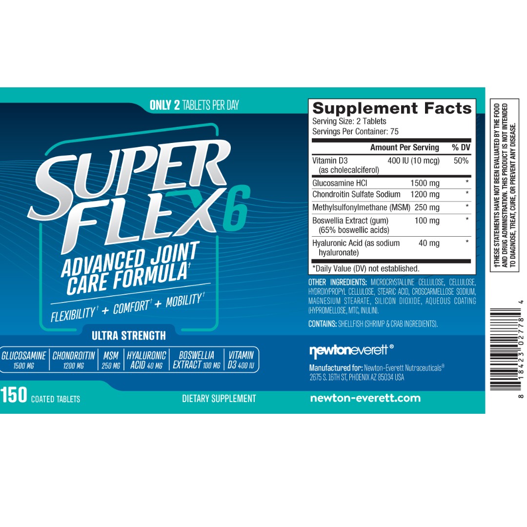 Superflex-6 Glucosamina, Condroitina e MSM 150 Tabletes - Primo Suplementos