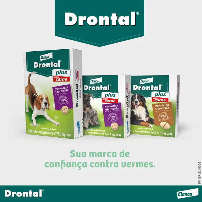 Drontal Plus Sabor Carne Cães 35 Kg - 2 Comprimidos - Mercado AgroPet