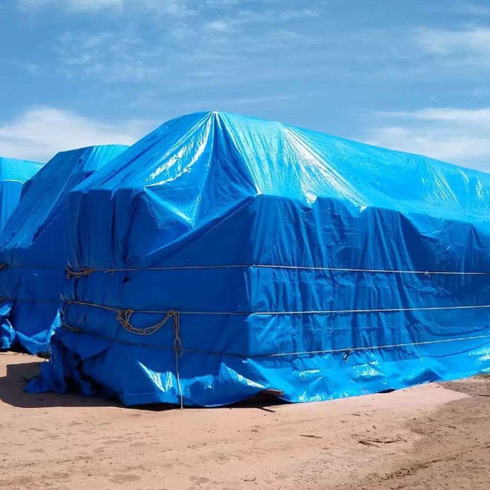 Lona Azul com ilhós 3x6 170 Gramas 310 Micras - Bocchi Suprimentos