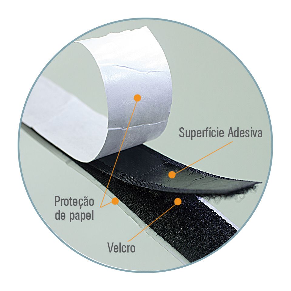 Velcro Auto Adesivo 16mm X 1m - Macho/Fêmea - Preto ou Branco - Casa ...